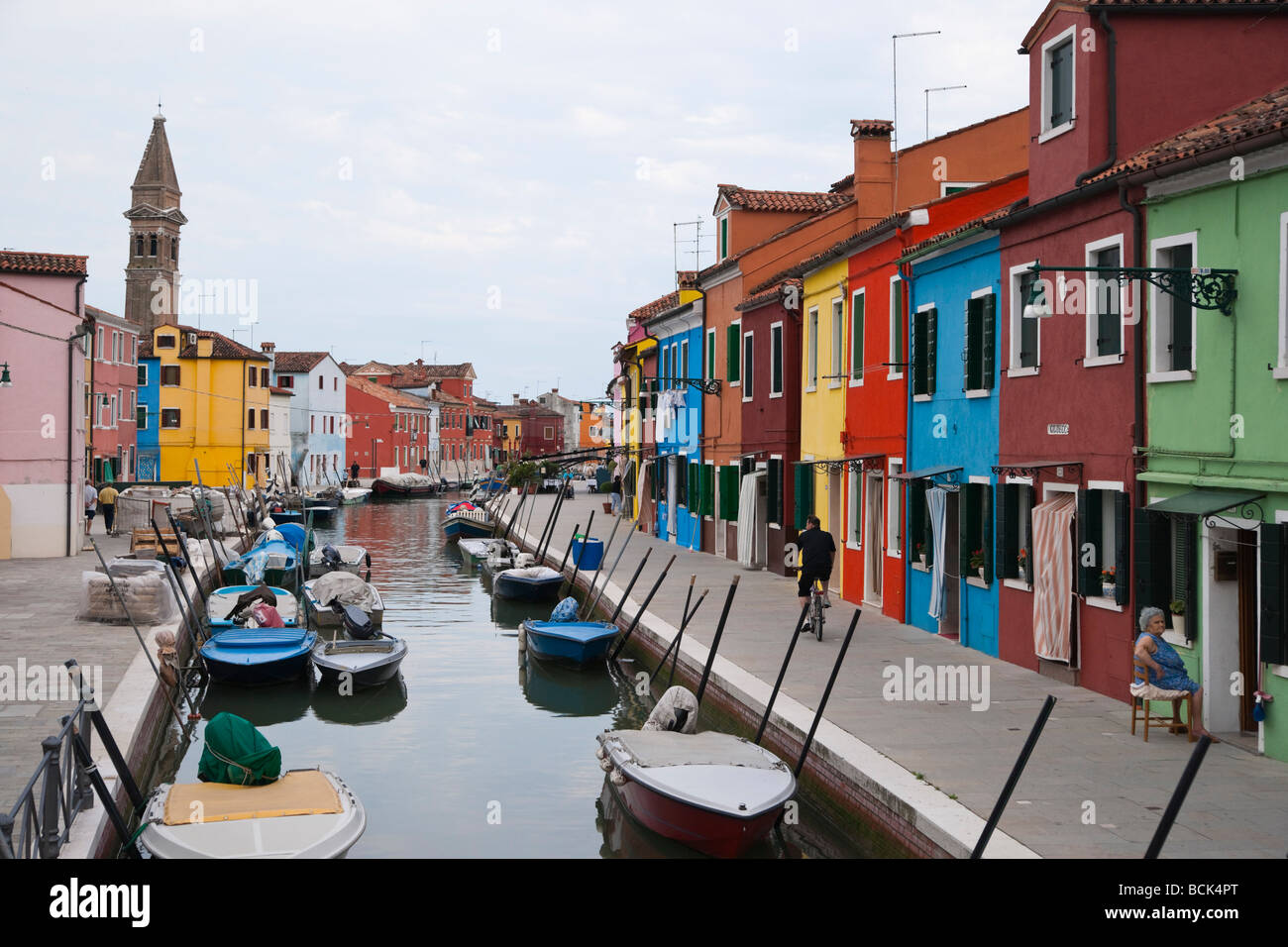 Venice - the colourful houses of Burano island Stock Photo - Alamy
