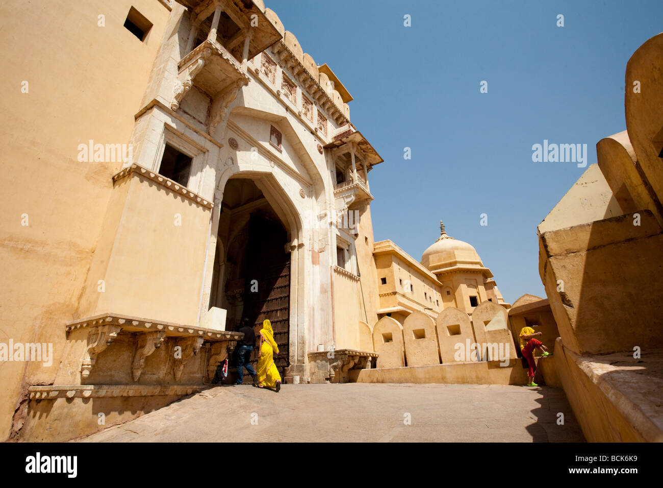 Ancient Gate Of The Amber Palace Jaipur Rajasthan India Stock Photo - Alamy