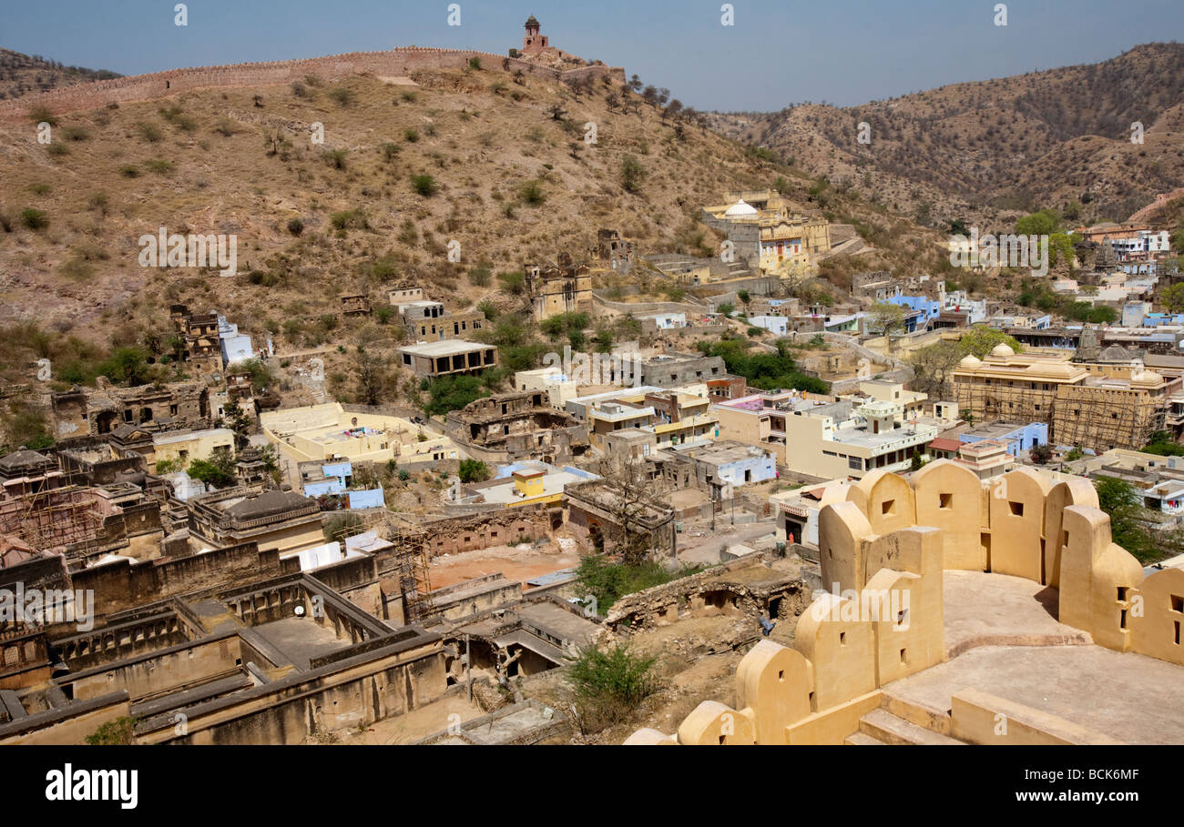 The City Of Amber From The Amber Fort Jaipur Rajasthan India Stock ...