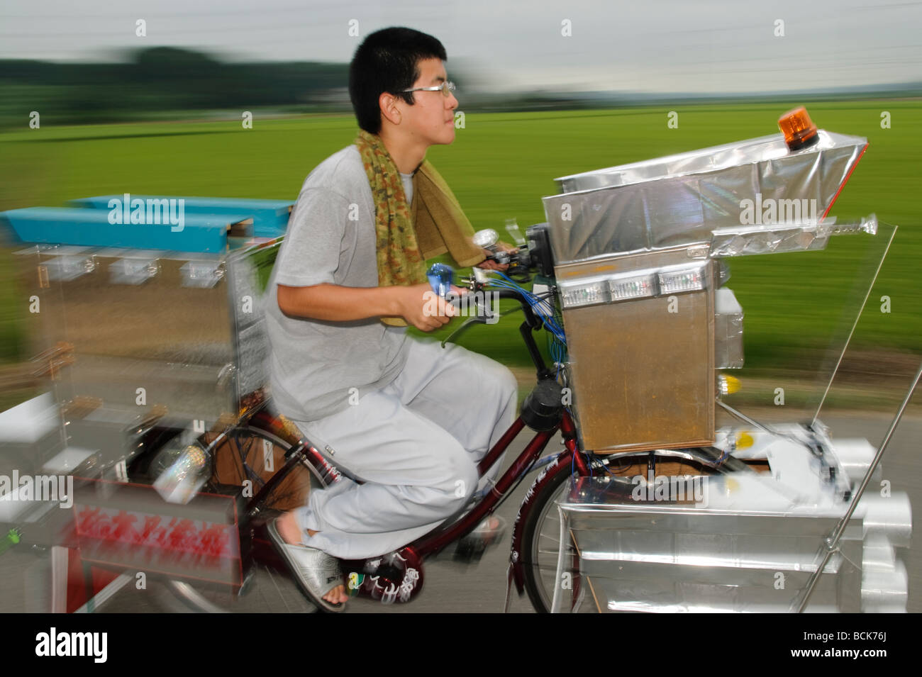 Rice paddy with bicycle hi-res stock photography and images - Alamy