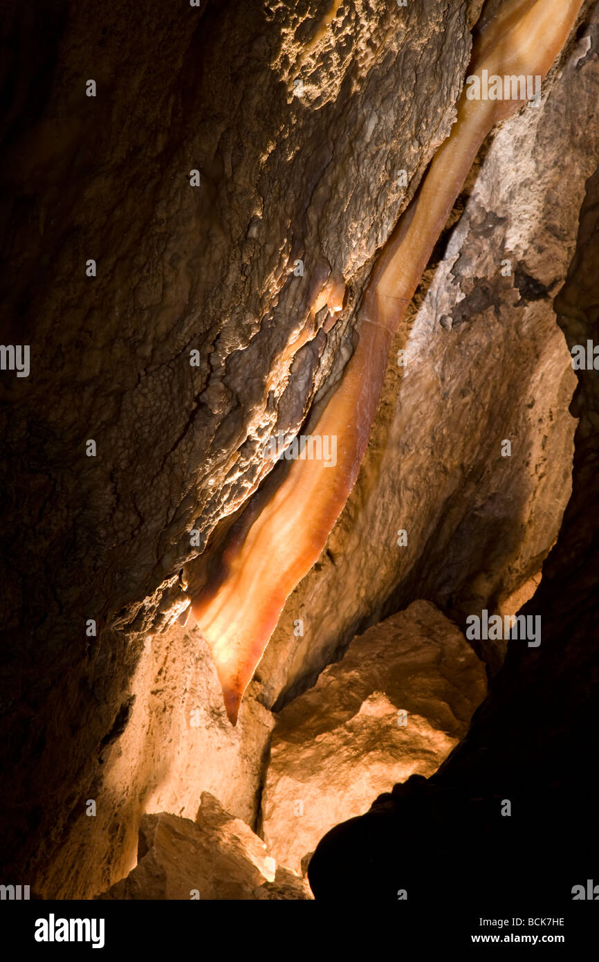 drapery known as "Bacon", Jewel Cave National Monument, South Dakota ...