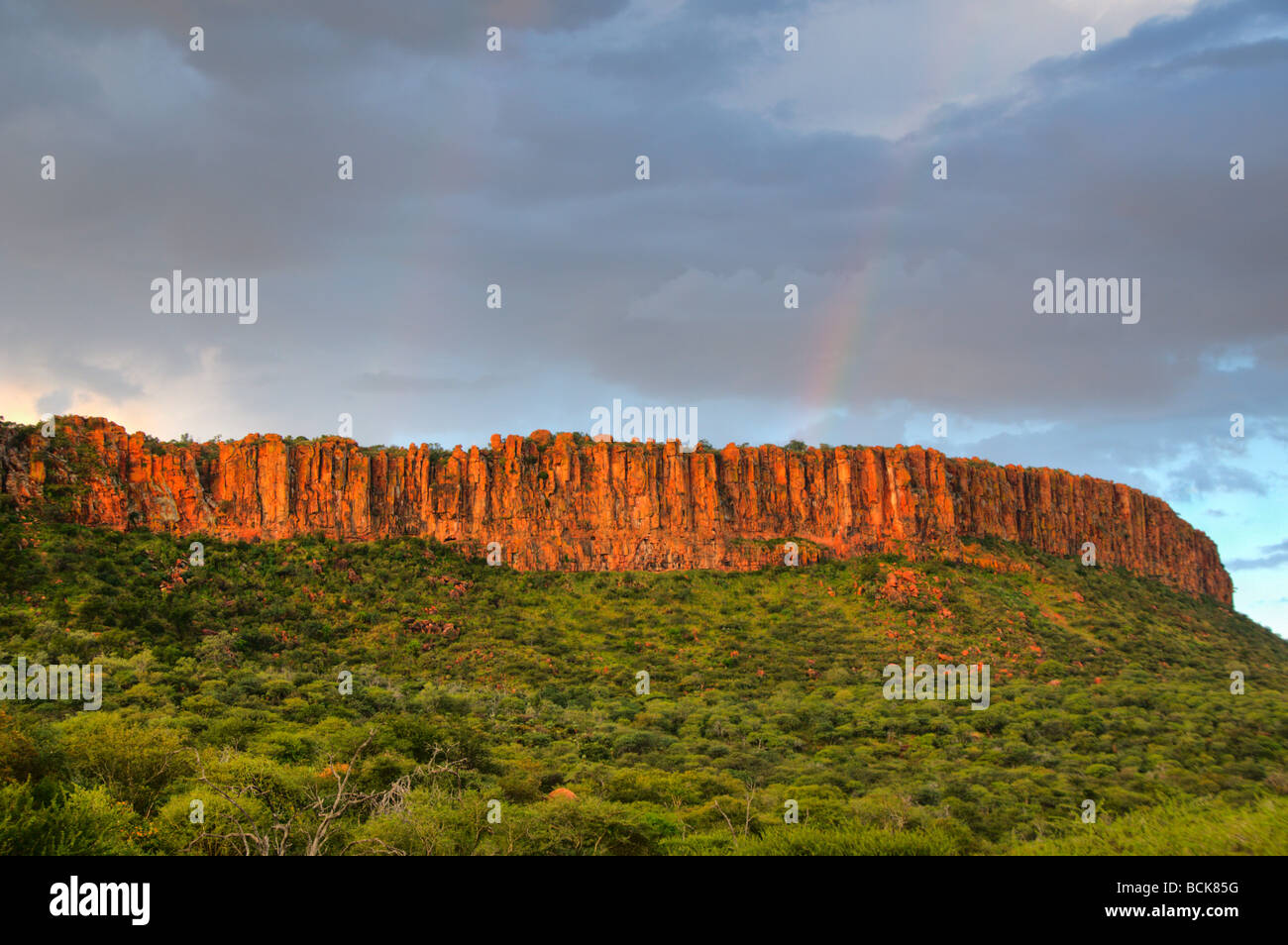 rainbow over Waterberg National Park in Namibia Stock Photo - Alamy
