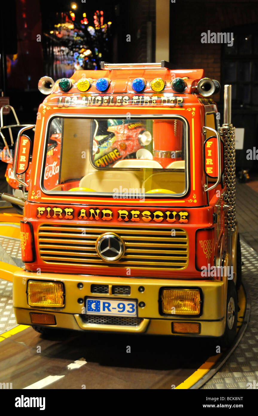 Fire and rescue truck ride at fairground, Abingdon fair, UK Stock Photo ...