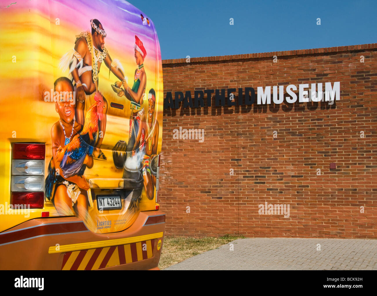 mural on a bus at the Apartheid Museum in Johannesburg South Africa ...