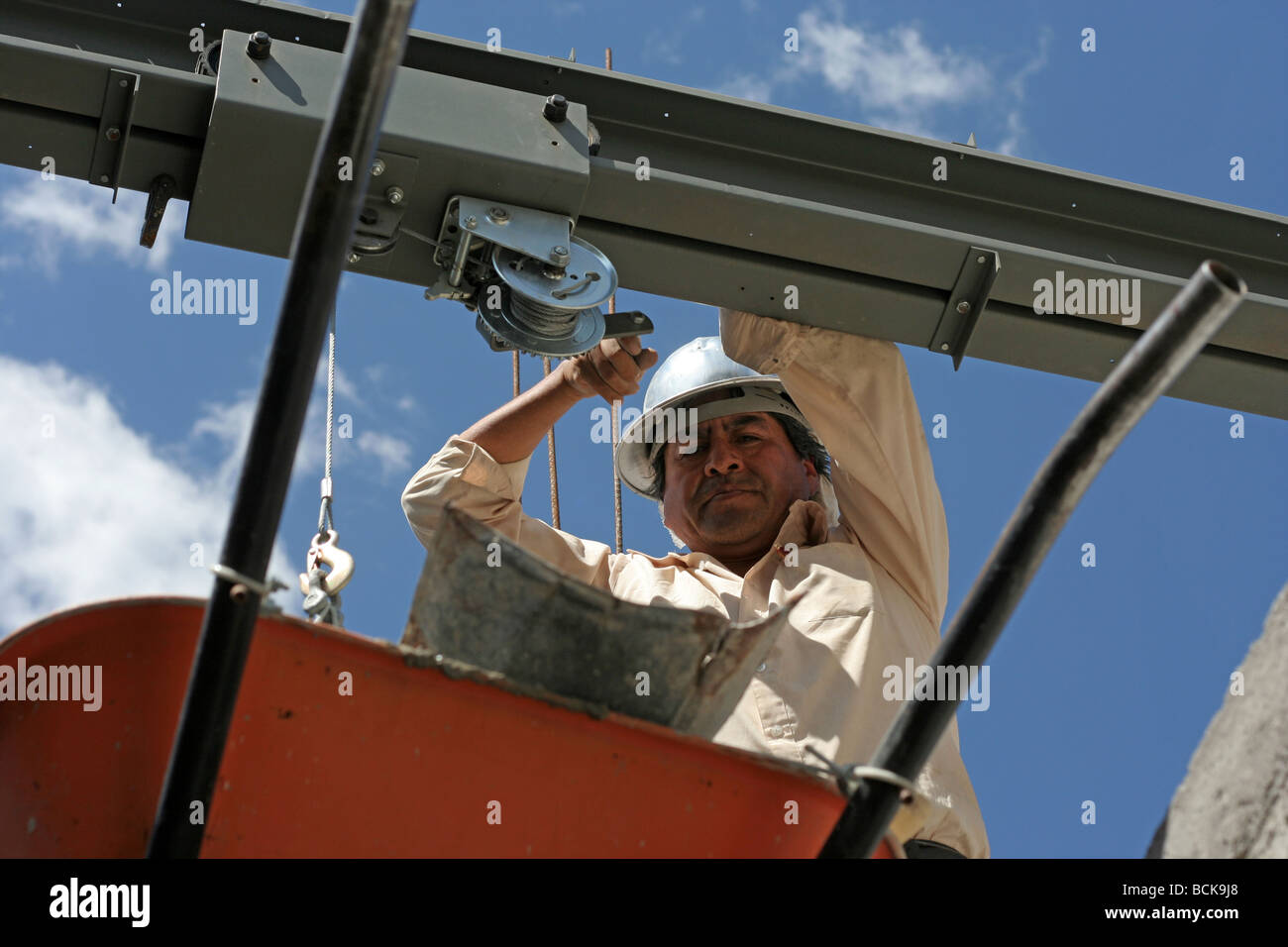 Operating a crane Stock Photo - Alamy