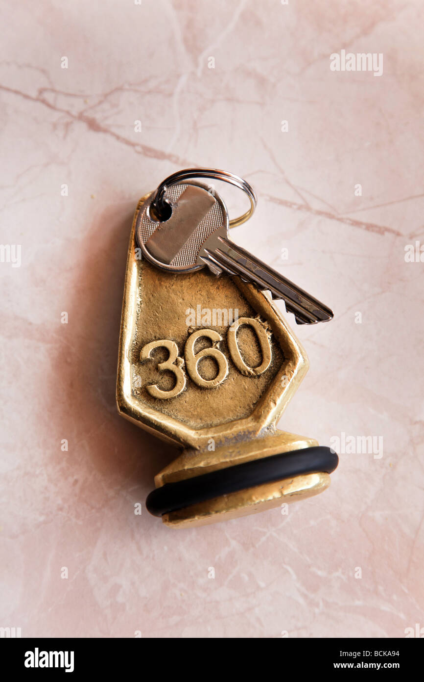 Room key from a hotel with a number Stock Photo - Alamy
