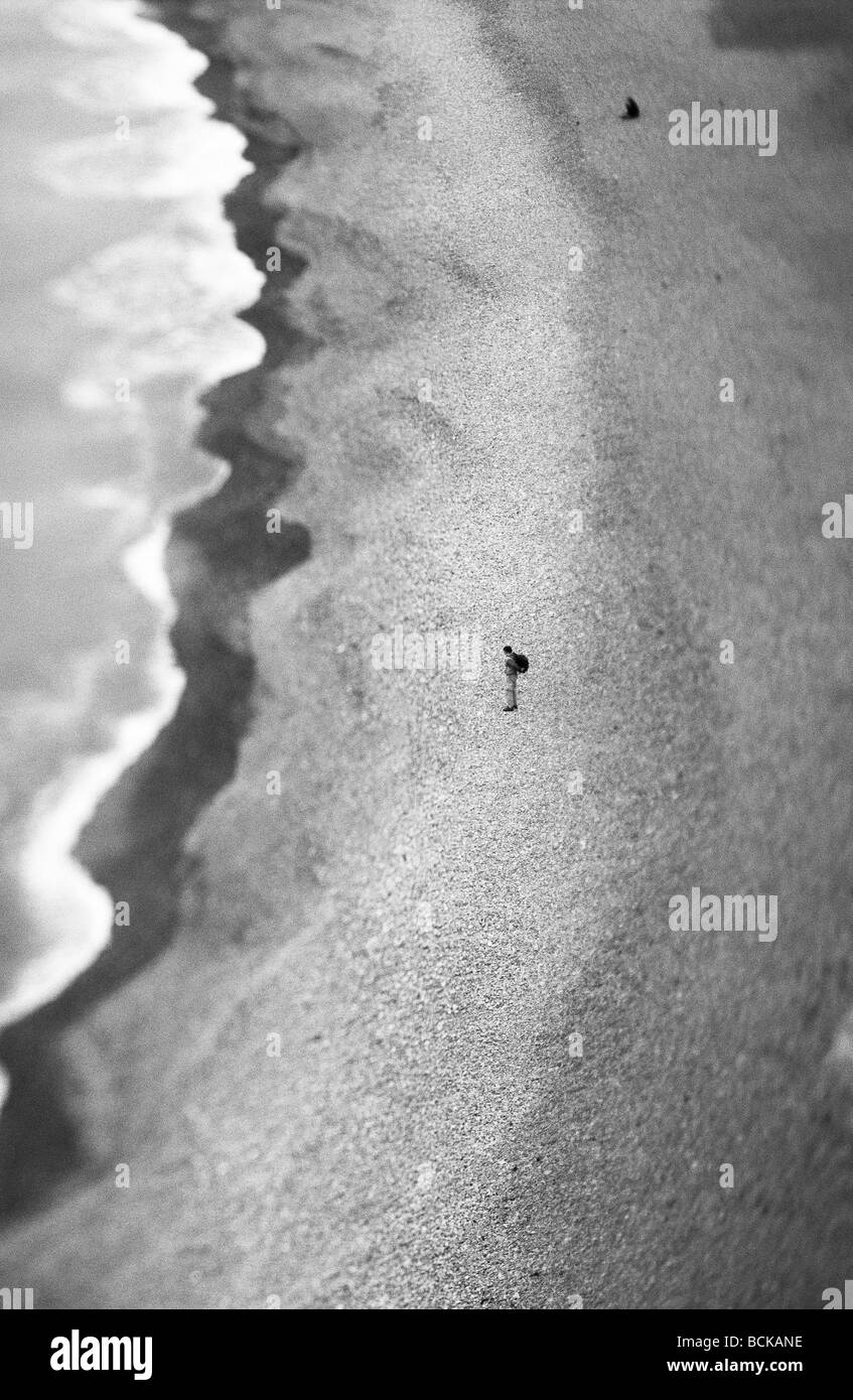 Aerial view coastal beach Black and White Stock Photos & Images - Alamy