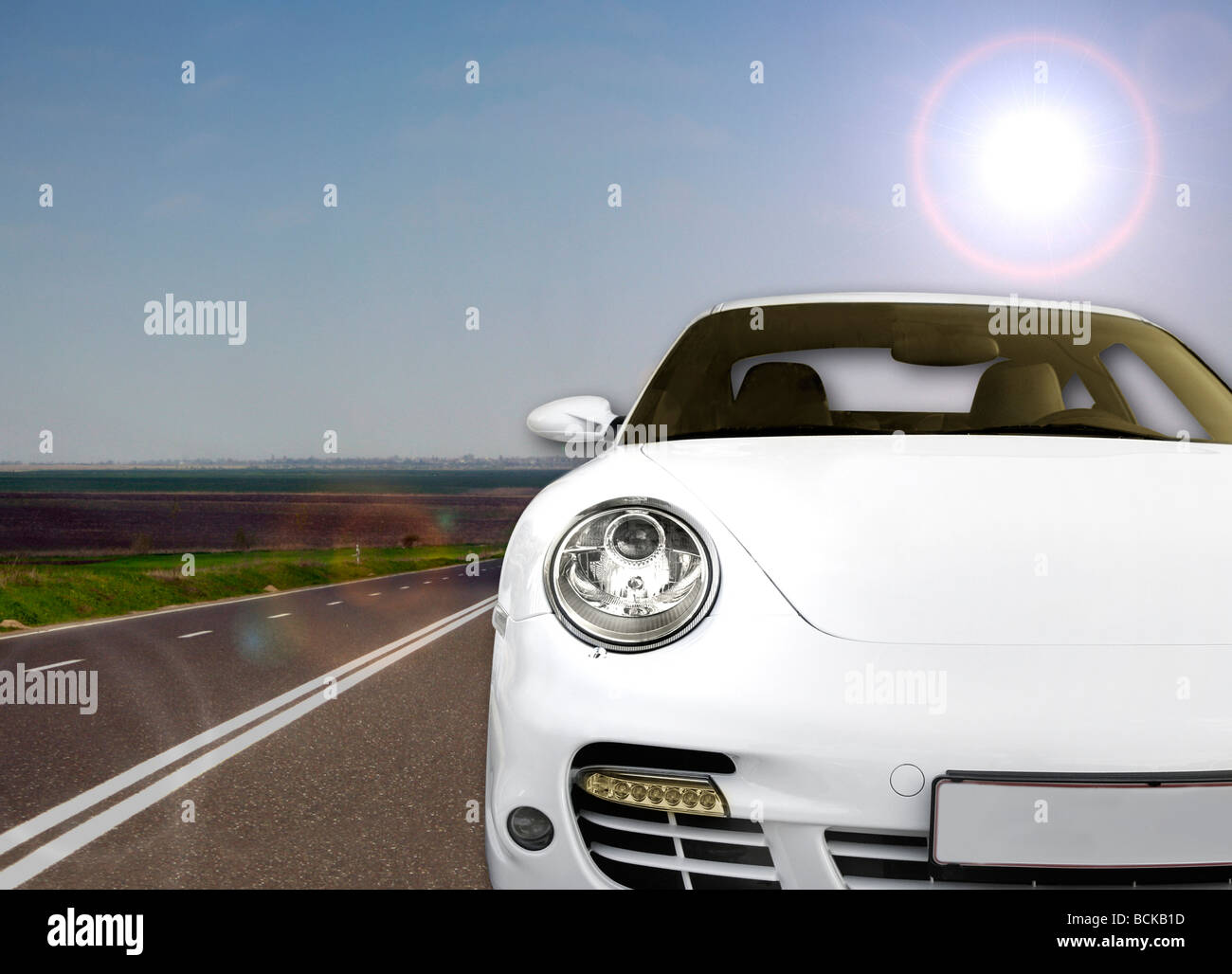 Very fast and beautiful car on the road ! Stock Photo - Alamy
