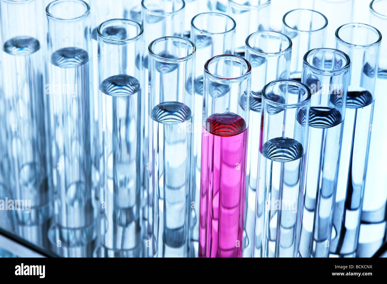 Test tubes in a laboratory experiment in chemistry Stock Photo - Alamy
