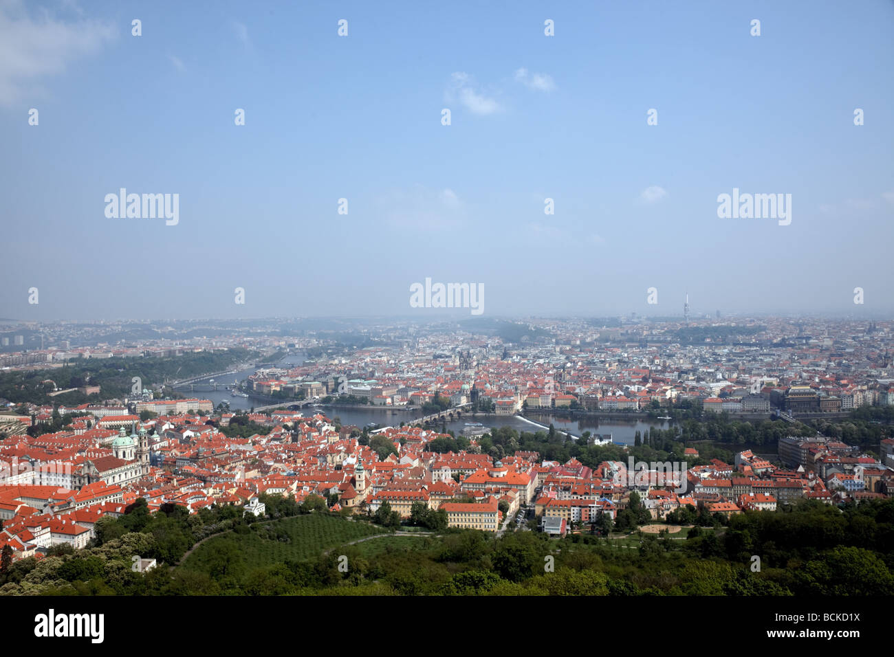 The view from the observatory tower of Prague Stock Photo - Alamy