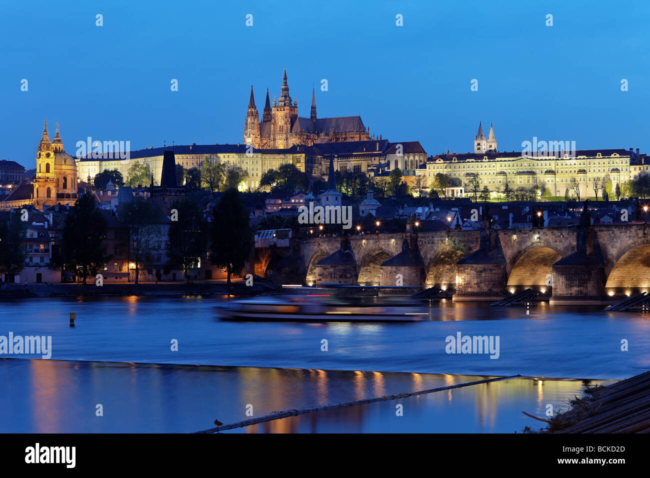 Prague, Charles Bridge, Prague Castle Hradcany and Moldova Stock Photo - Alamy
