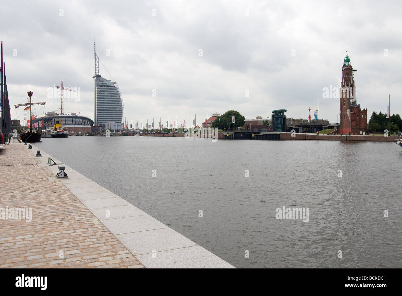Harbor of bremerhaven with lighthouse hi-res stock photography and ...