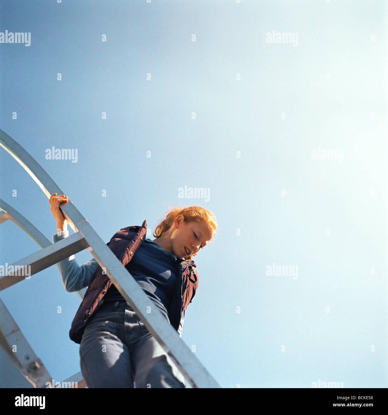 Precarious ladder hi-res stock photography and images - Alamy