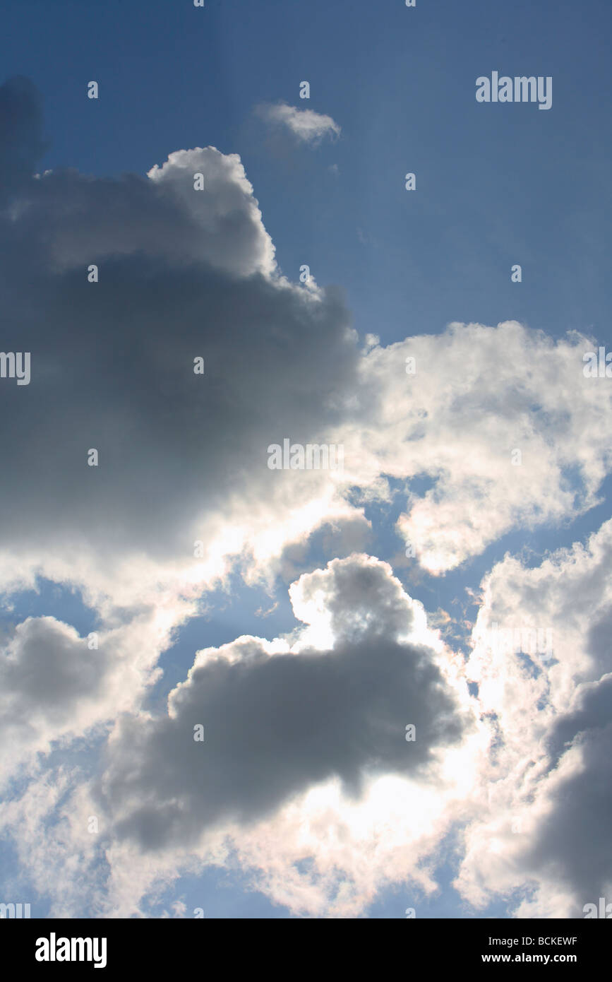 Normandy cloud clouds white blue weather Stock Photo - Alamy