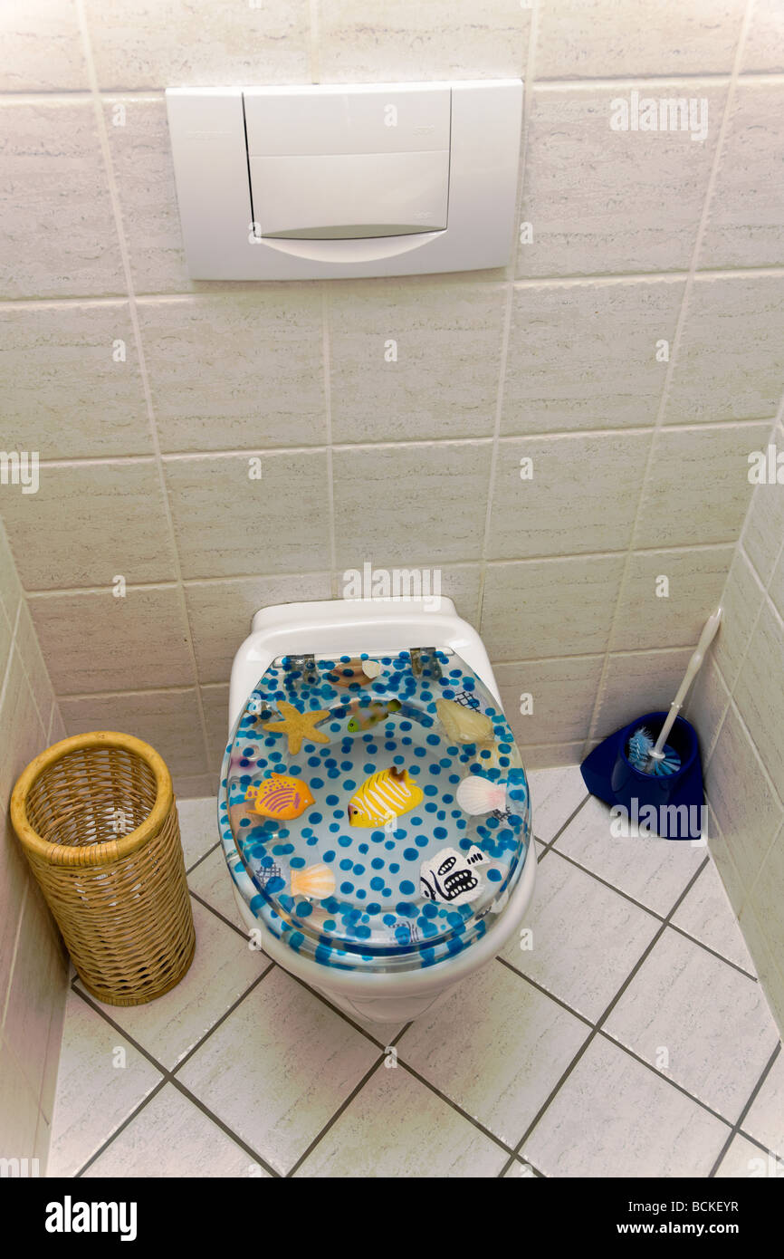 Toilet with an open toilet seat Stock Photo - Alamy