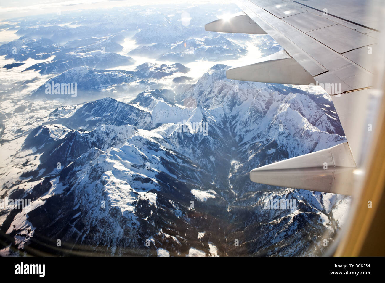 Wing from a passenger aircraft at the start Stock Photo - Alamy