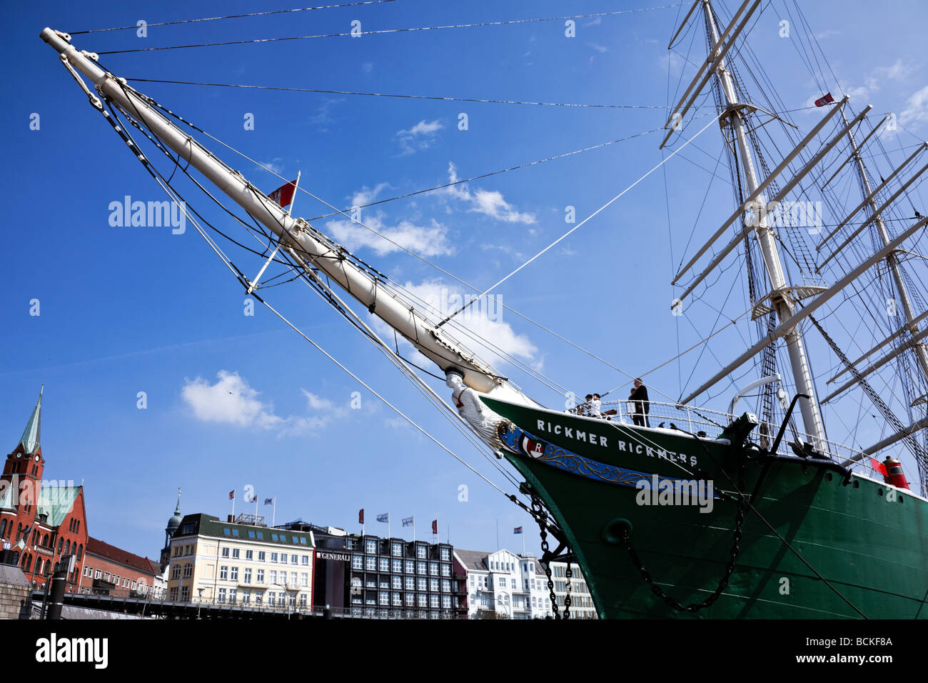 Rickmers museum ship at the port of Hamburg in Germany, Europe Stock ...