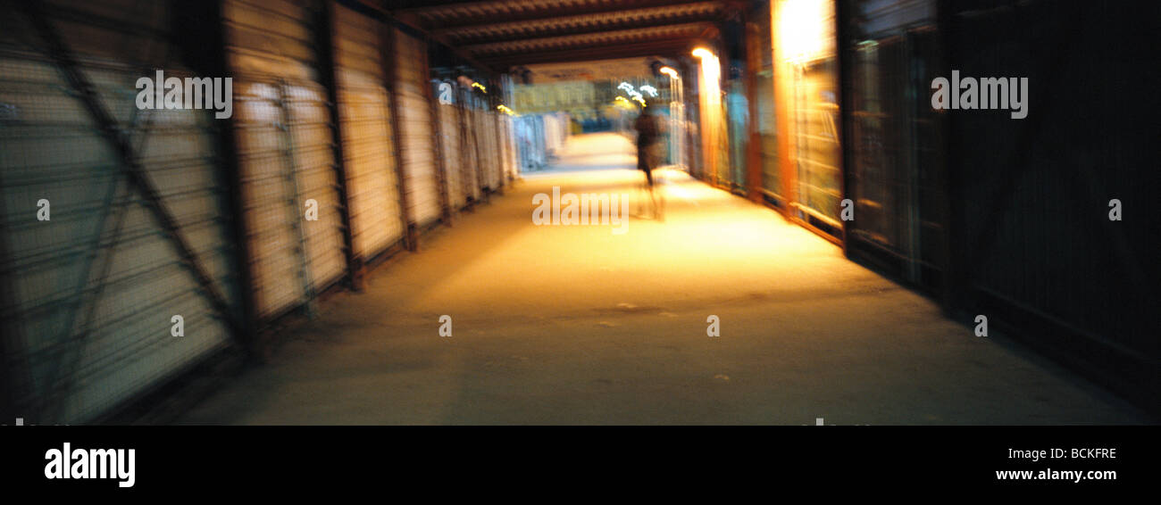 Closed shopping center corridor, panoramic view Stock Photo - Alamy