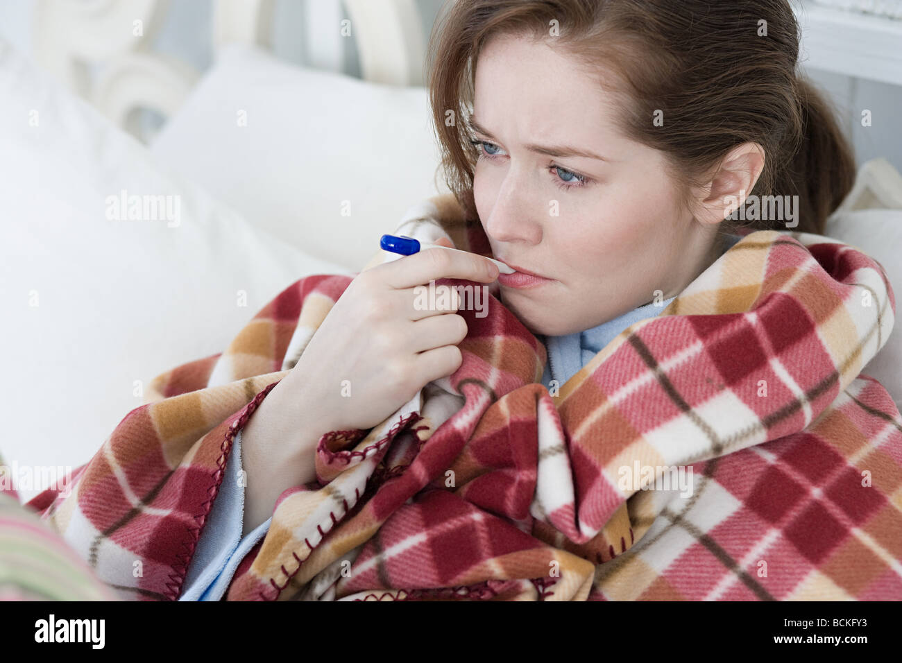 Ill young woman Stock Photo - Alamy