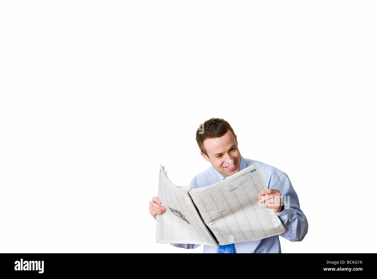 Office reading newspaper Stock Photo - Alamy
