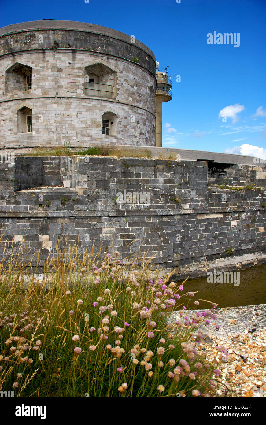 Calshot Hampshire UK Castle Moat English Heritage Sea Thrift Stock ...