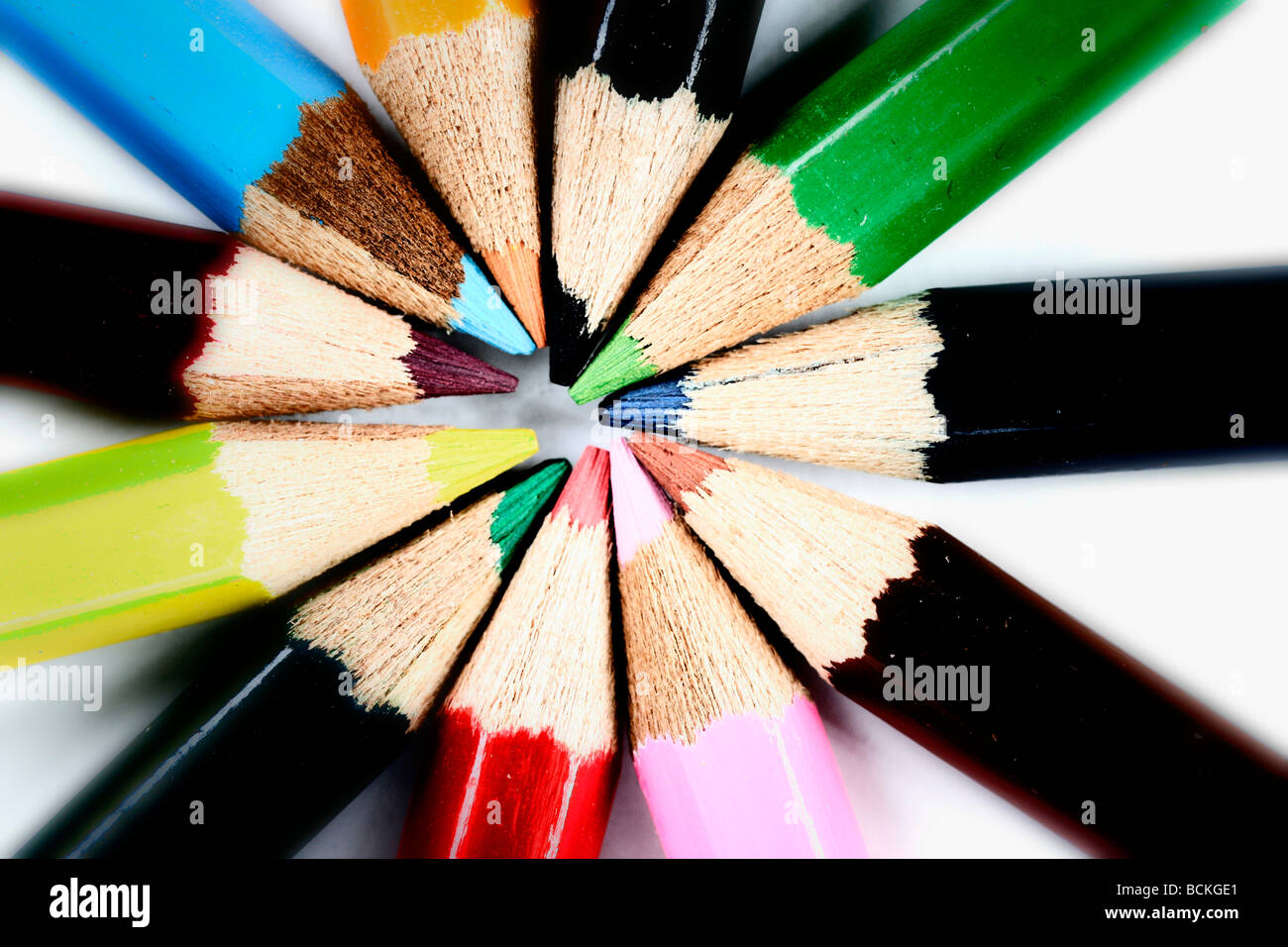 Close-up picture of color pencils Stock Photo - Alamy
