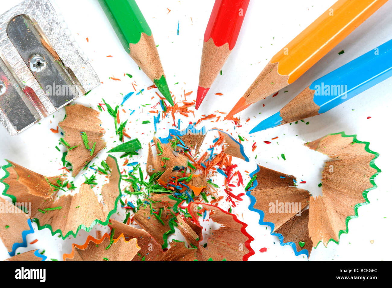 Sharpened pencil and wood shavings Stock Photo - Alamy