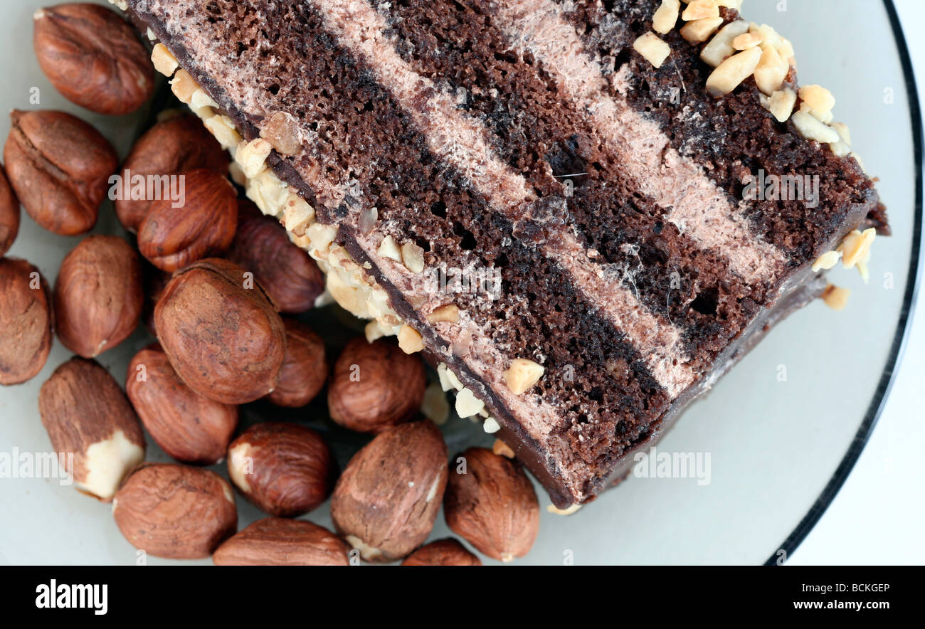 Almond cake with chocolate stuffing Stock Photo - Alamy