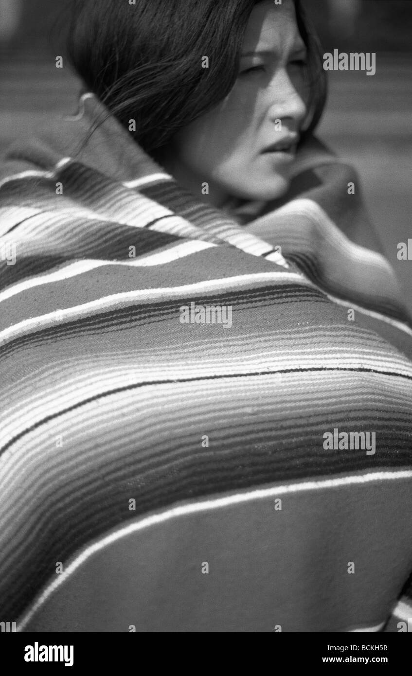 Woman covering up Black and White Stock Photos & Images - Alamy