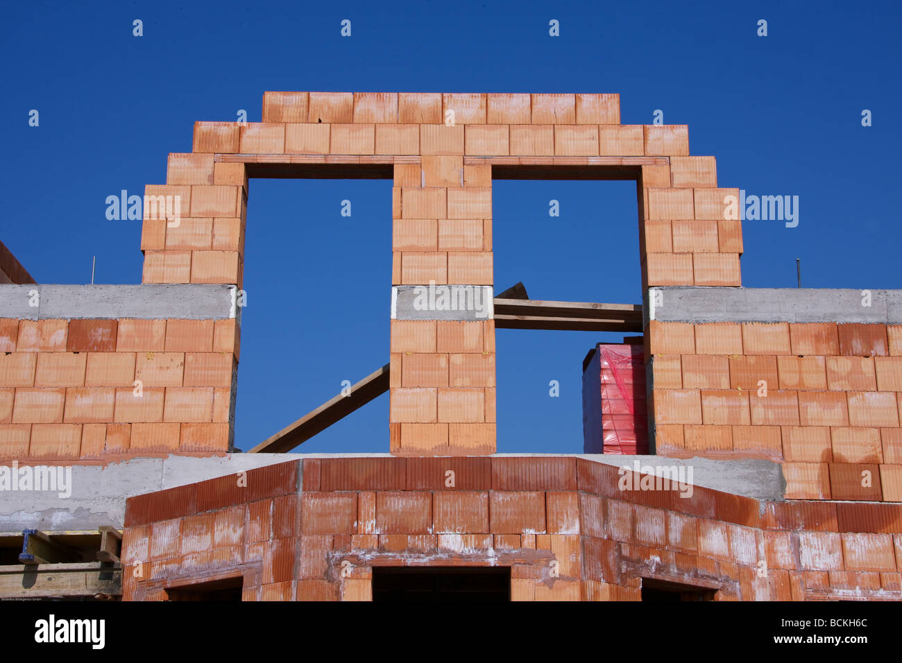 Construction of a house with brick Stock Photo - Alamy