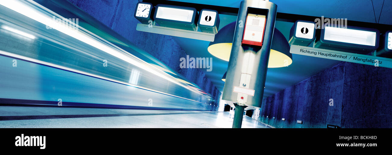 Train platform, panoramic view Stock Photo - Alamy