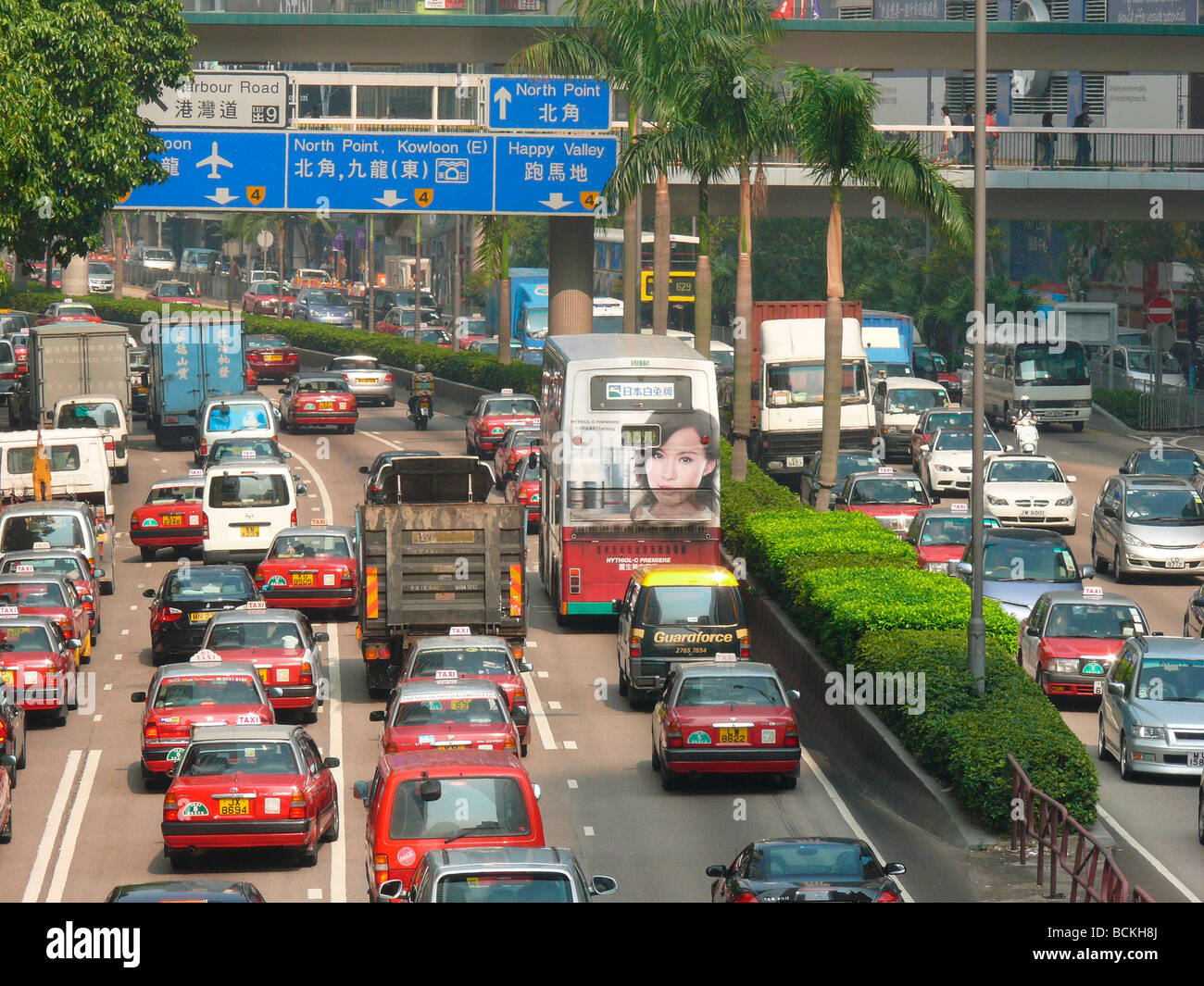 China Hong Kong traffic scene in Wan Chai district Stock Photo - Alamy