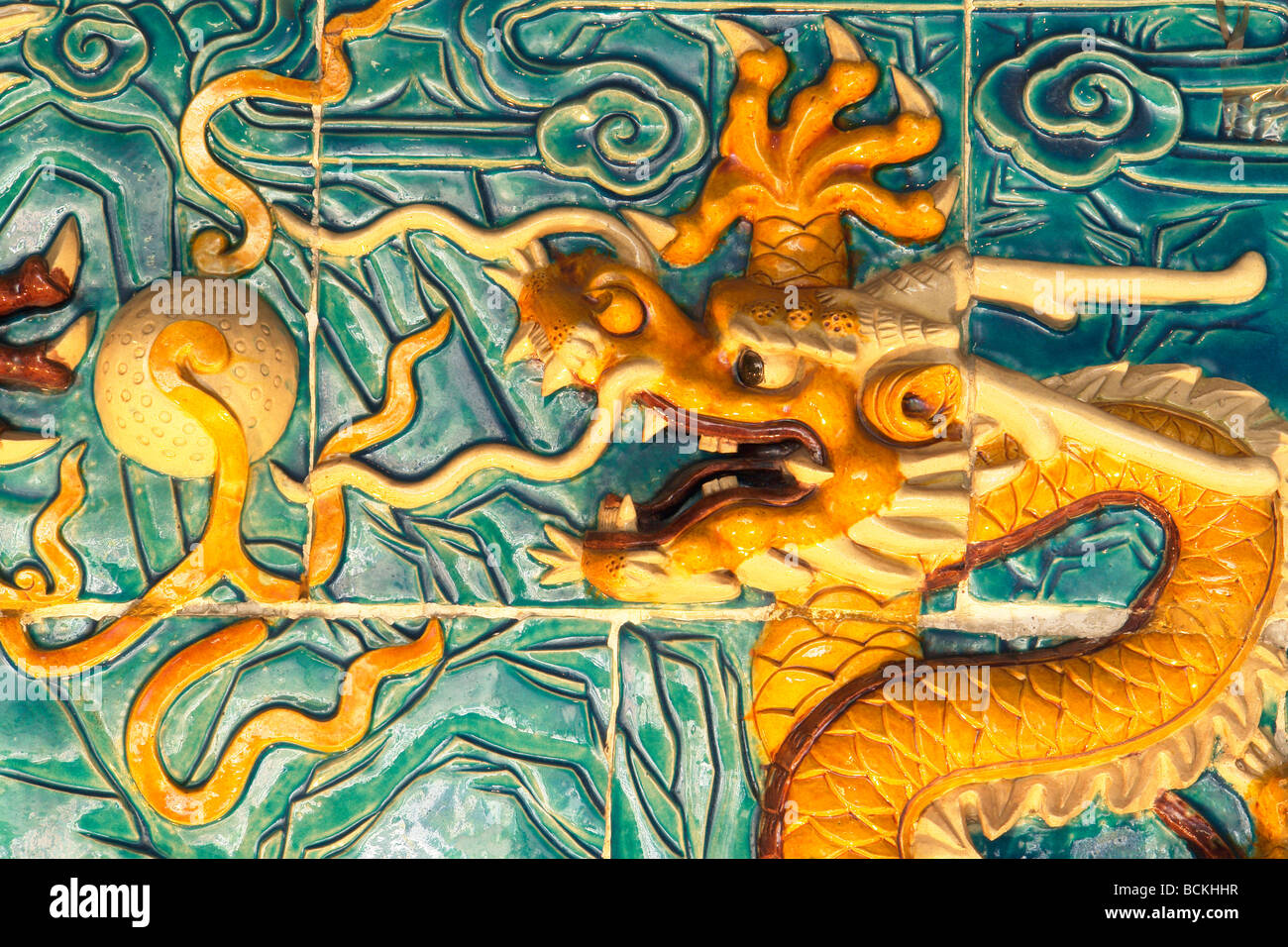 Chinese Dragon Wall in Hong Kong. Dragon symbolized power, potent and ...