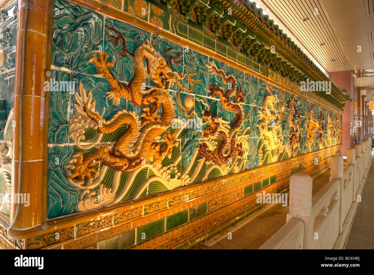 Chinese Dragon Wall in Hong Kong. Dragon symbolized power, potent and ...