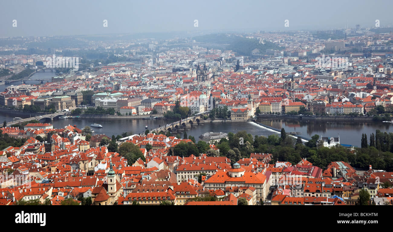 The view from the observatory tower of Prague Stock Photo - Alamy