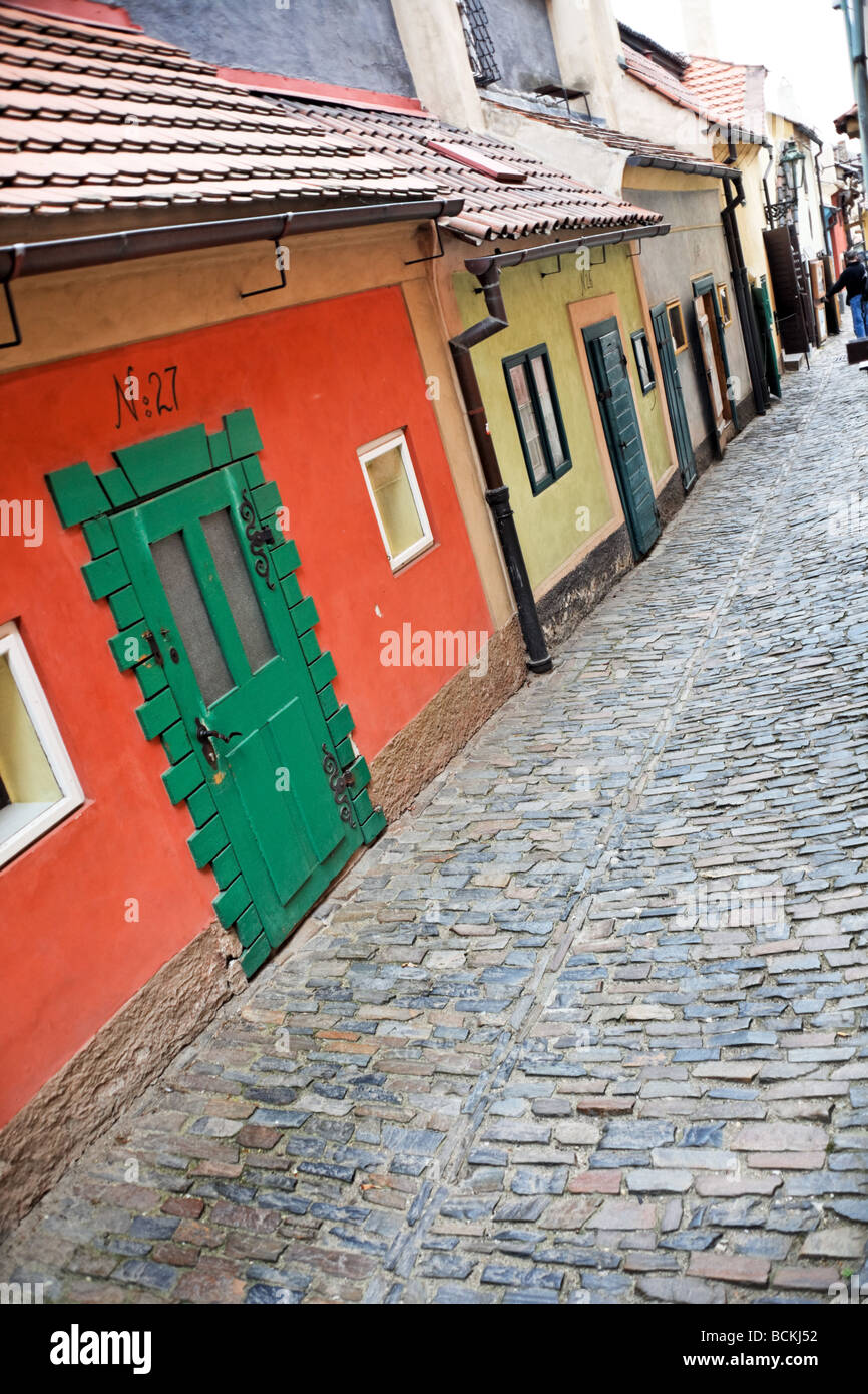 Prague, the Golden Lane in Prague Castle Stock Photo - Alamy