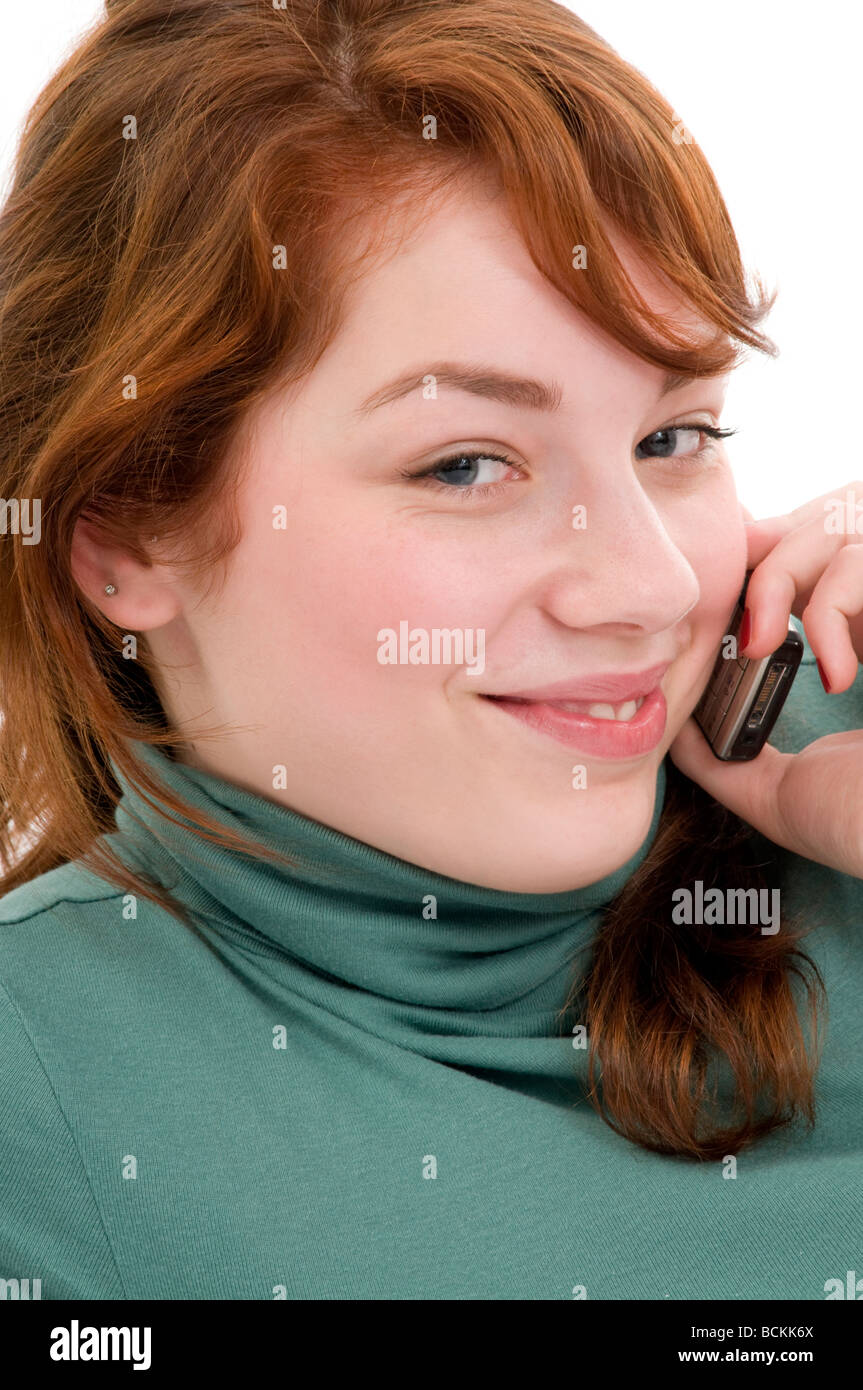 Young women with cell phone Stock Photo - Alamy