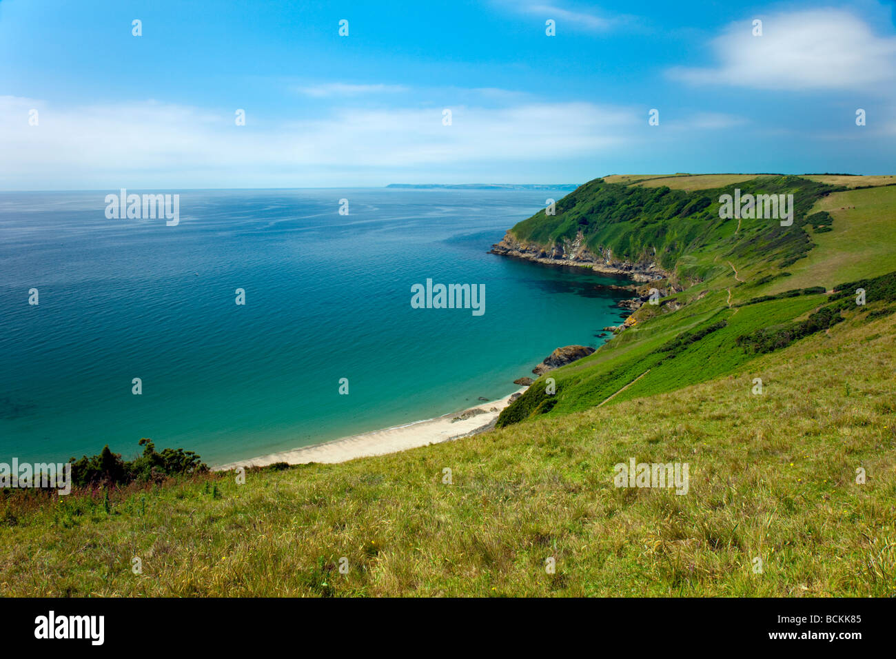Isolated Lantic Bay, Cornwall, England, UK Stock Photo - Alamy