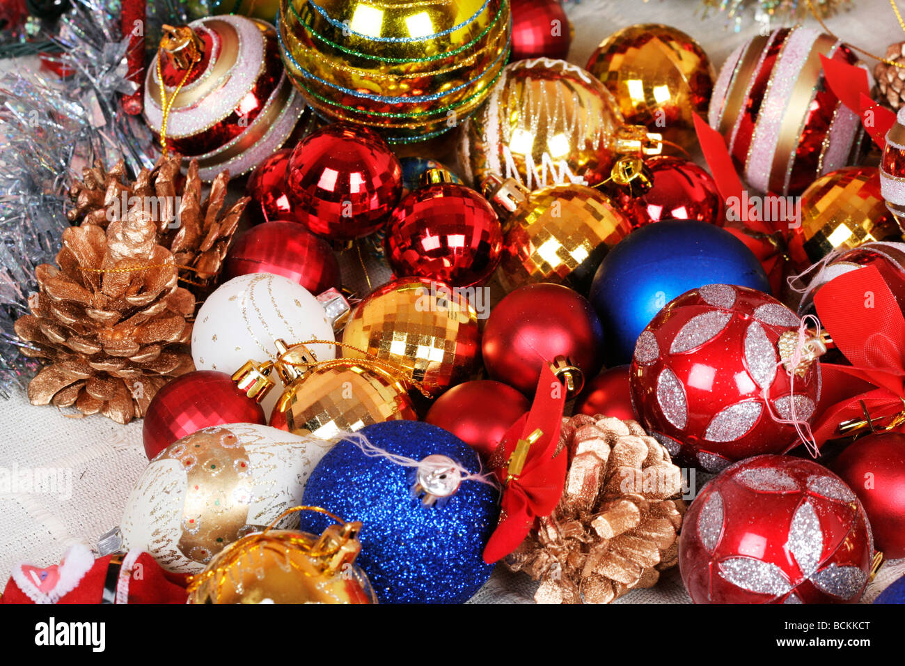 Close-up picture of christmas decorations Stock Photo - Alamy
