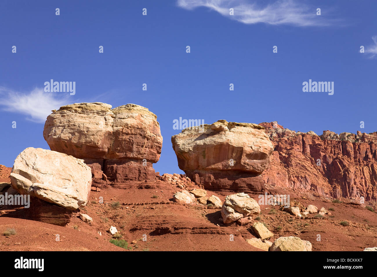 Twin Rocks at Capitol Reef National Park Utah USA Stock Photo - Alamy