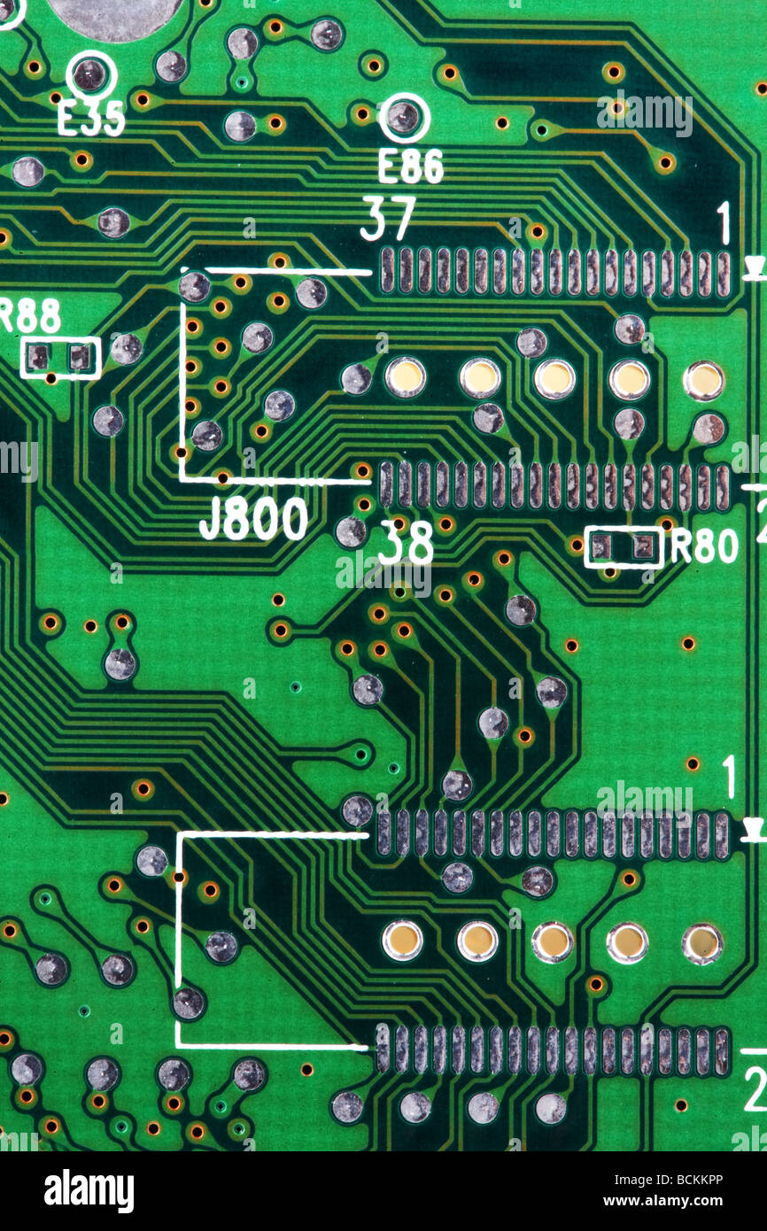 Motherboard of a computer with circuits Stock Photo - Alamy