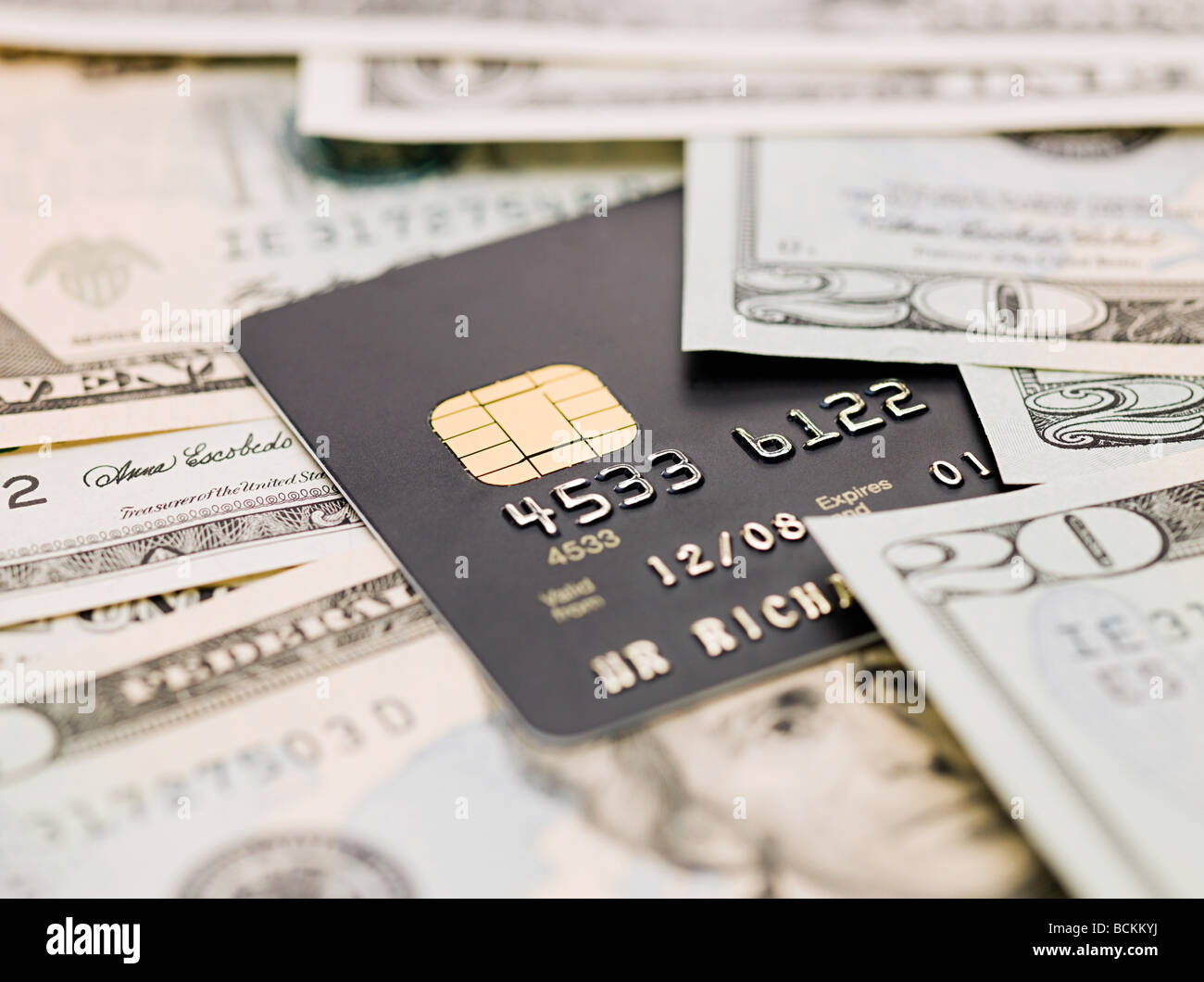 Banknotes and credit card Stock Photo - Alamy