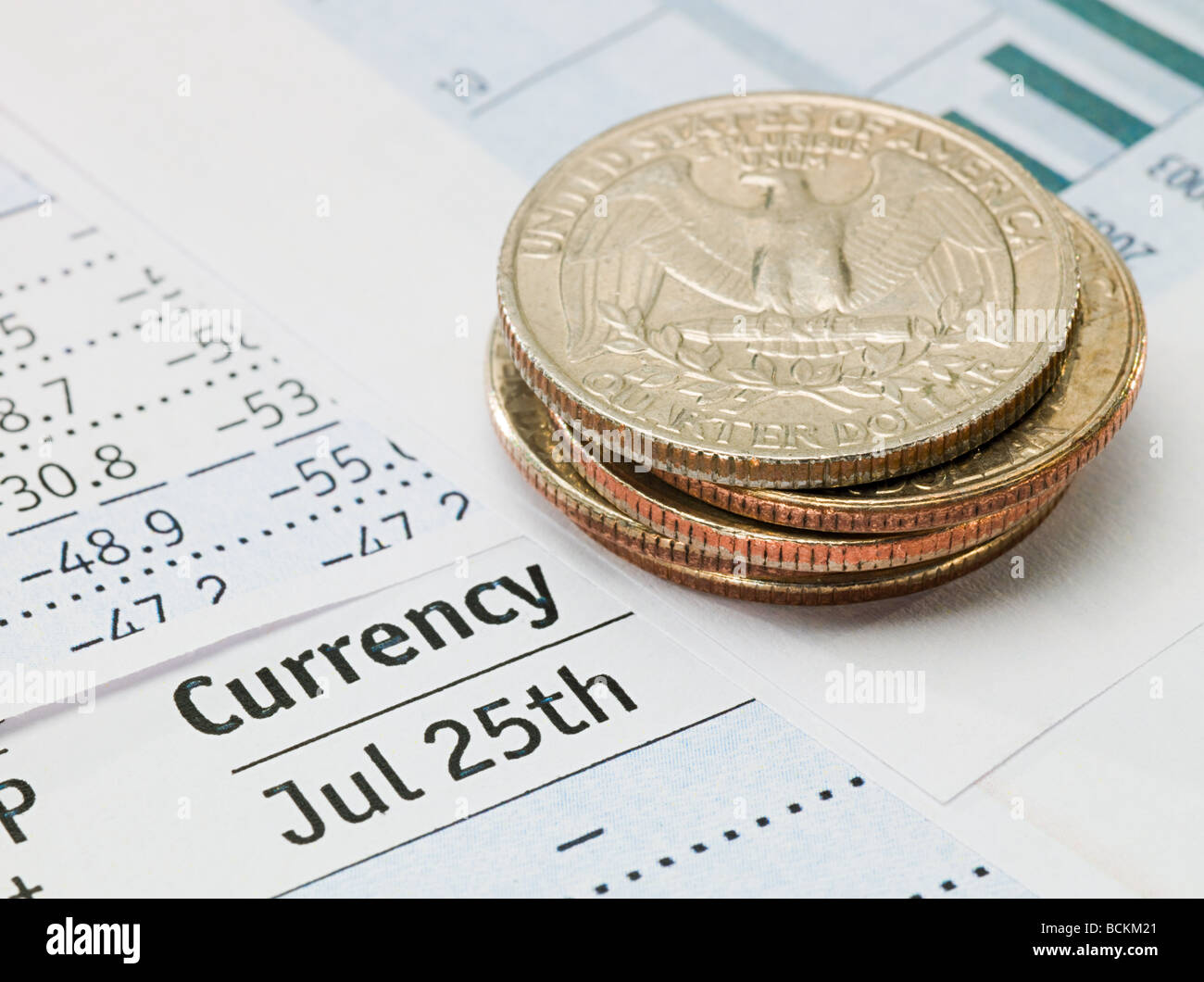 Stack of quarters Stock Photo - Alamy