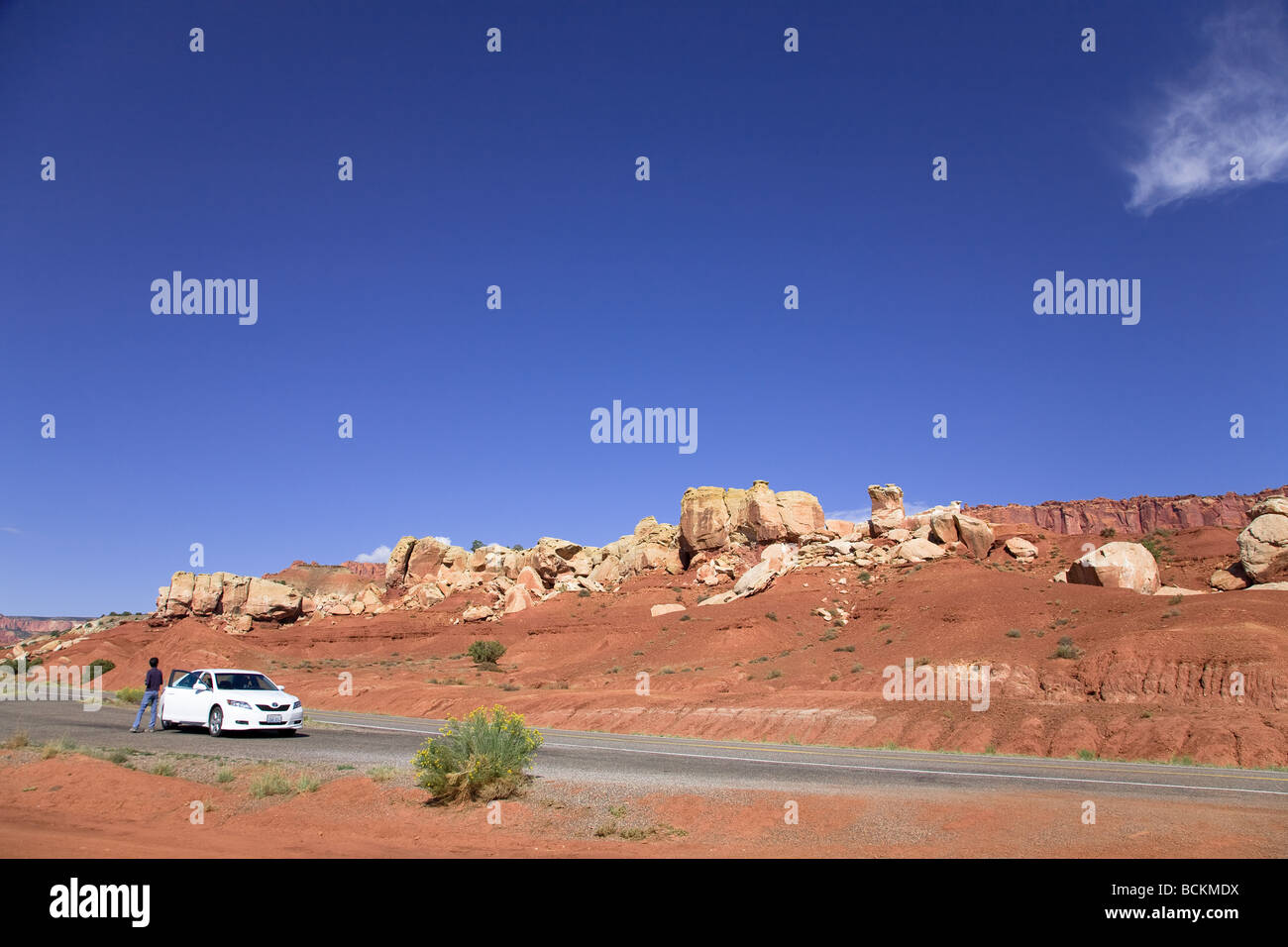 Twin Rocks at Capitol Reef National Park Utah USA Stock Photo - Alamy