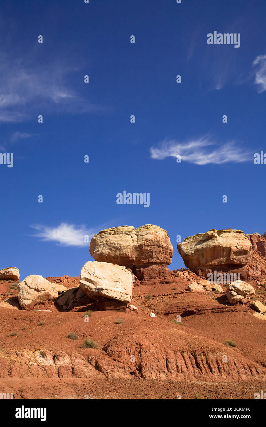 Twin Rocks at Capitol Reef National Park Utah USA Stock Photo - Alamy