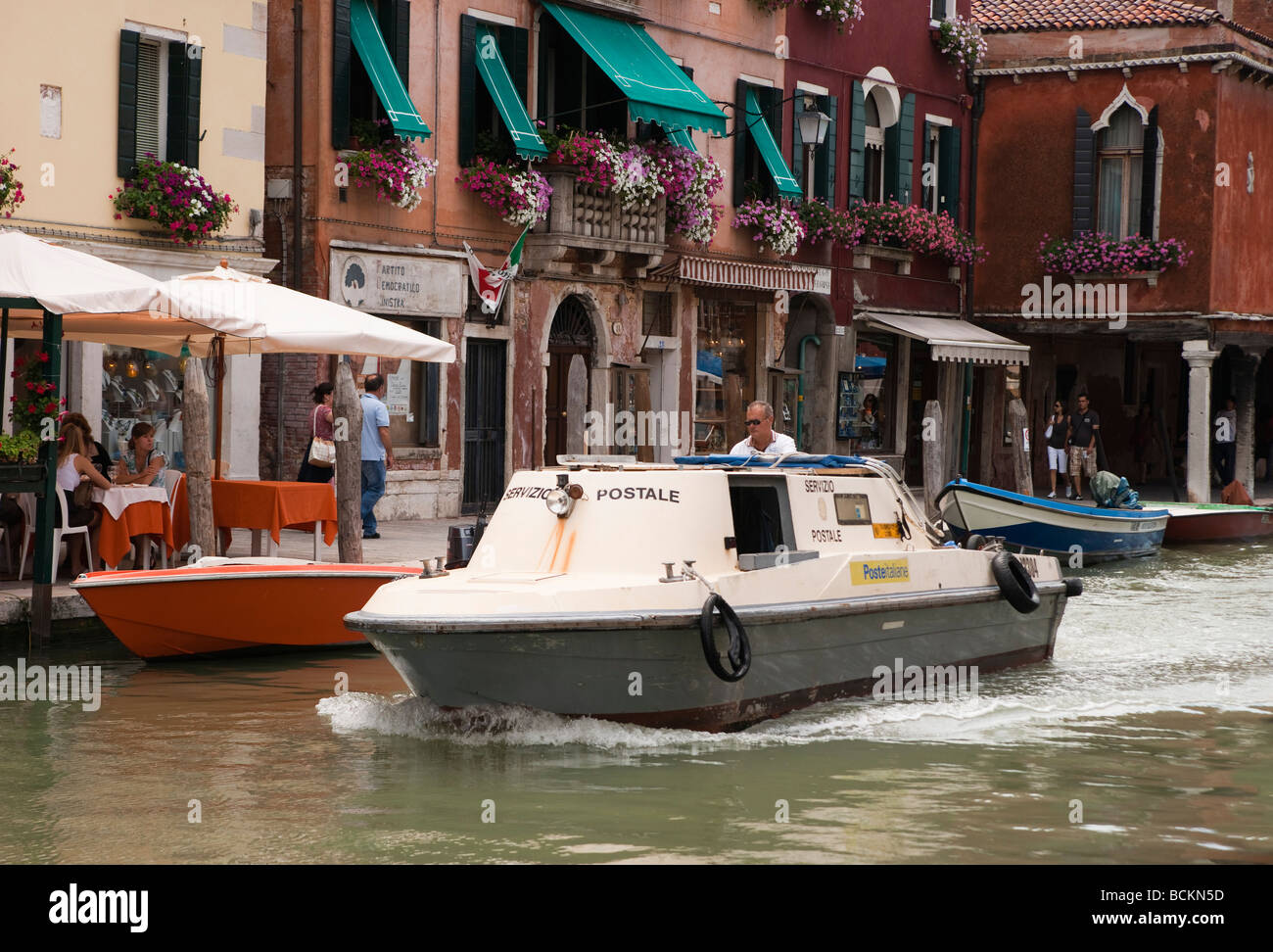 Venice - Murano island the Italian postal service delivery boat Stock ...