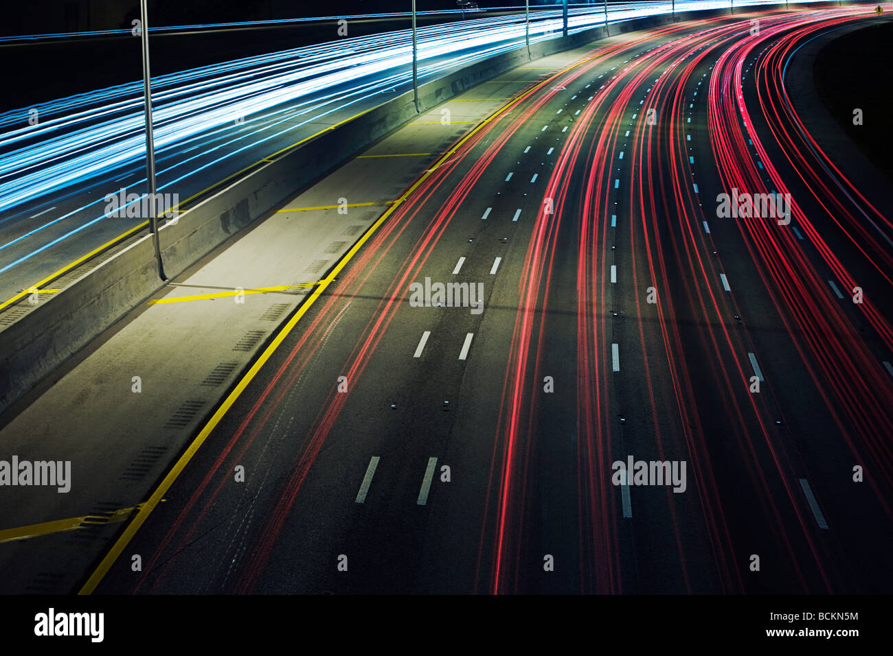 Automobile lights on highway Stock Photo - Alamy