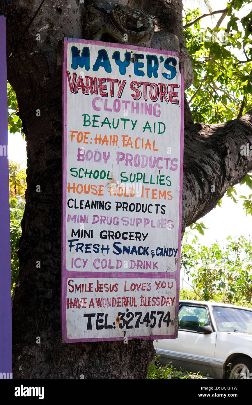 handwritten shop sign in Gambier village Nassau The Bahamas Stock Photo ...