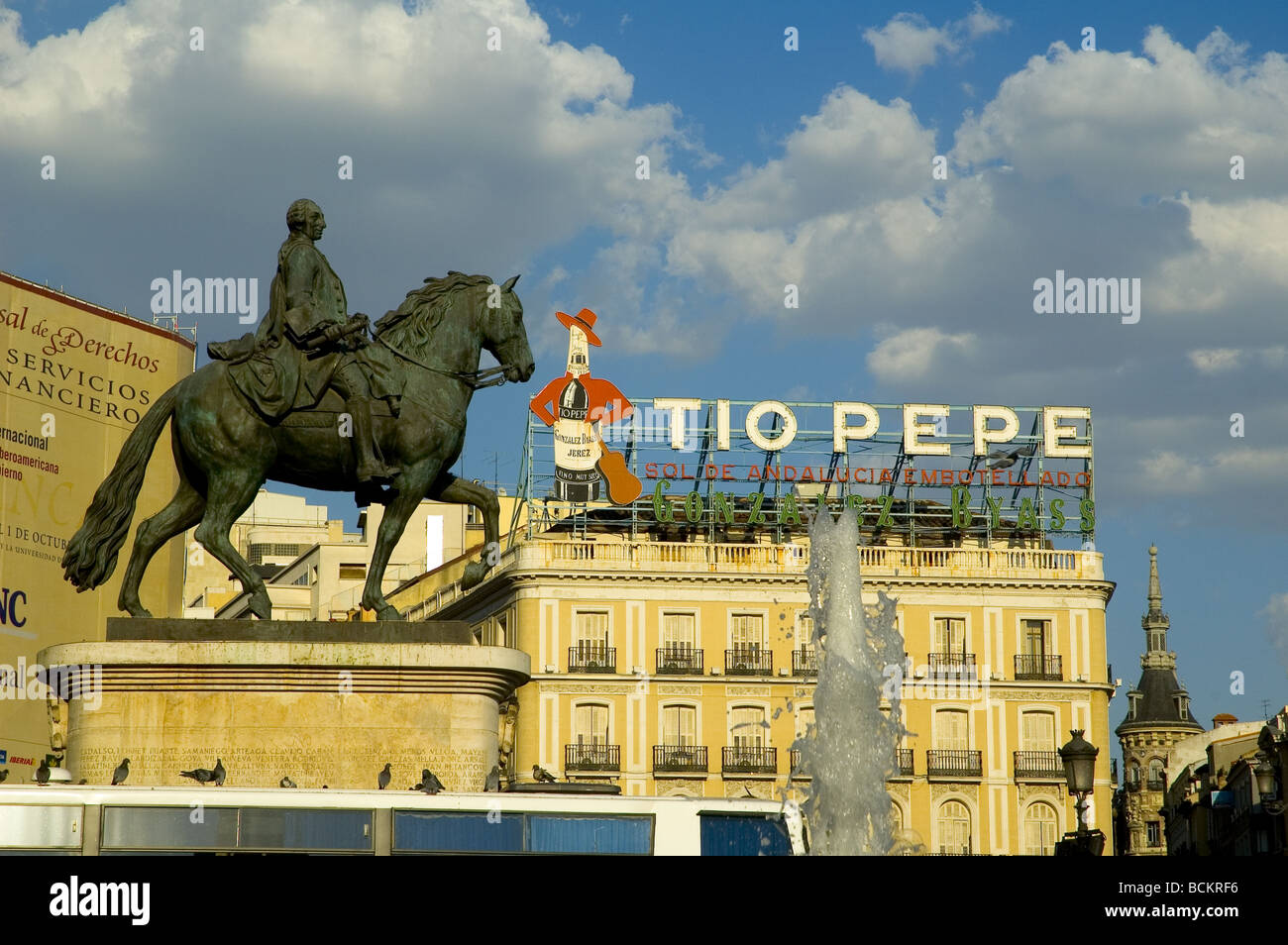 billboard situated on top of a old building in Madrid, Spain ...