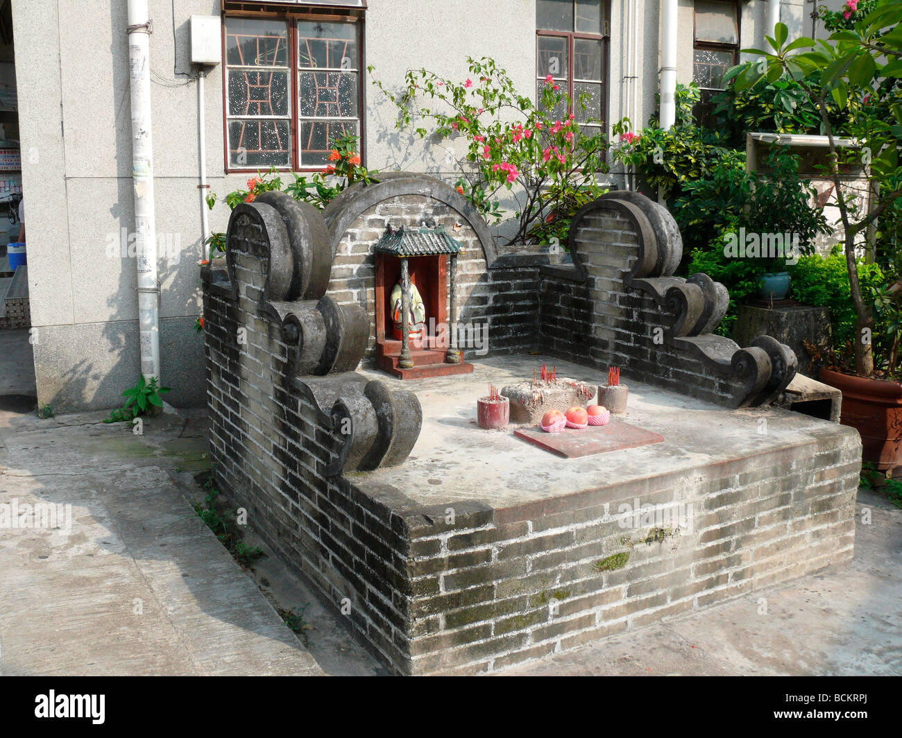 China Hong Kong Different Goddess in temples of Tang Clan village. New ...